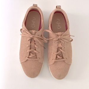 Ryka | Shoes | Ryka Womens Haiku Blush Pink Perforated Suede Lace Up ...